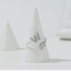 Jewelry | New Crystal Letter W Open Finger Silver Ring | Poshmark